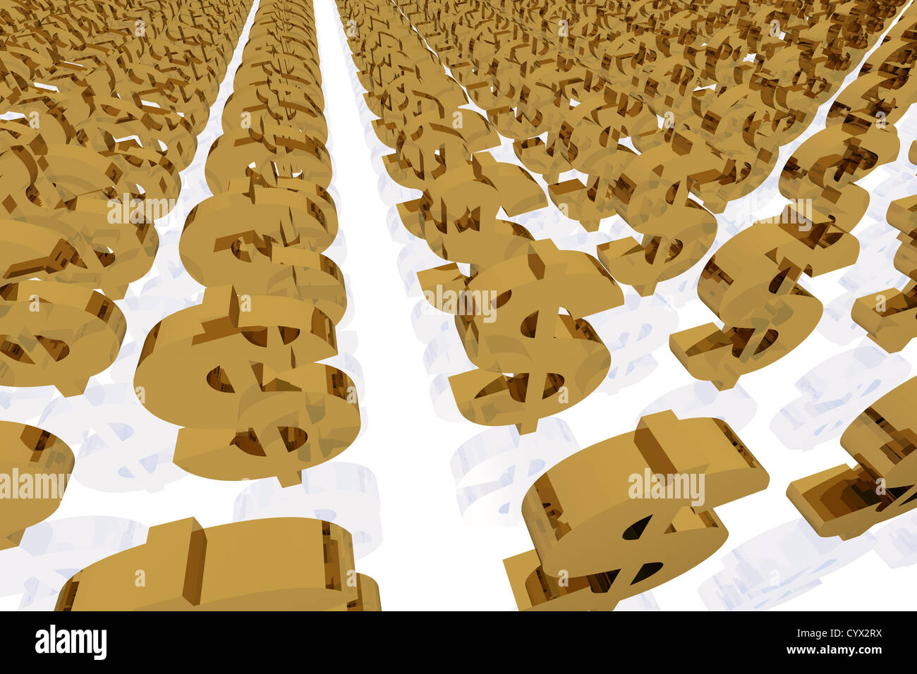 3D render of dollar gold bar lines Stock Photo - Alamy