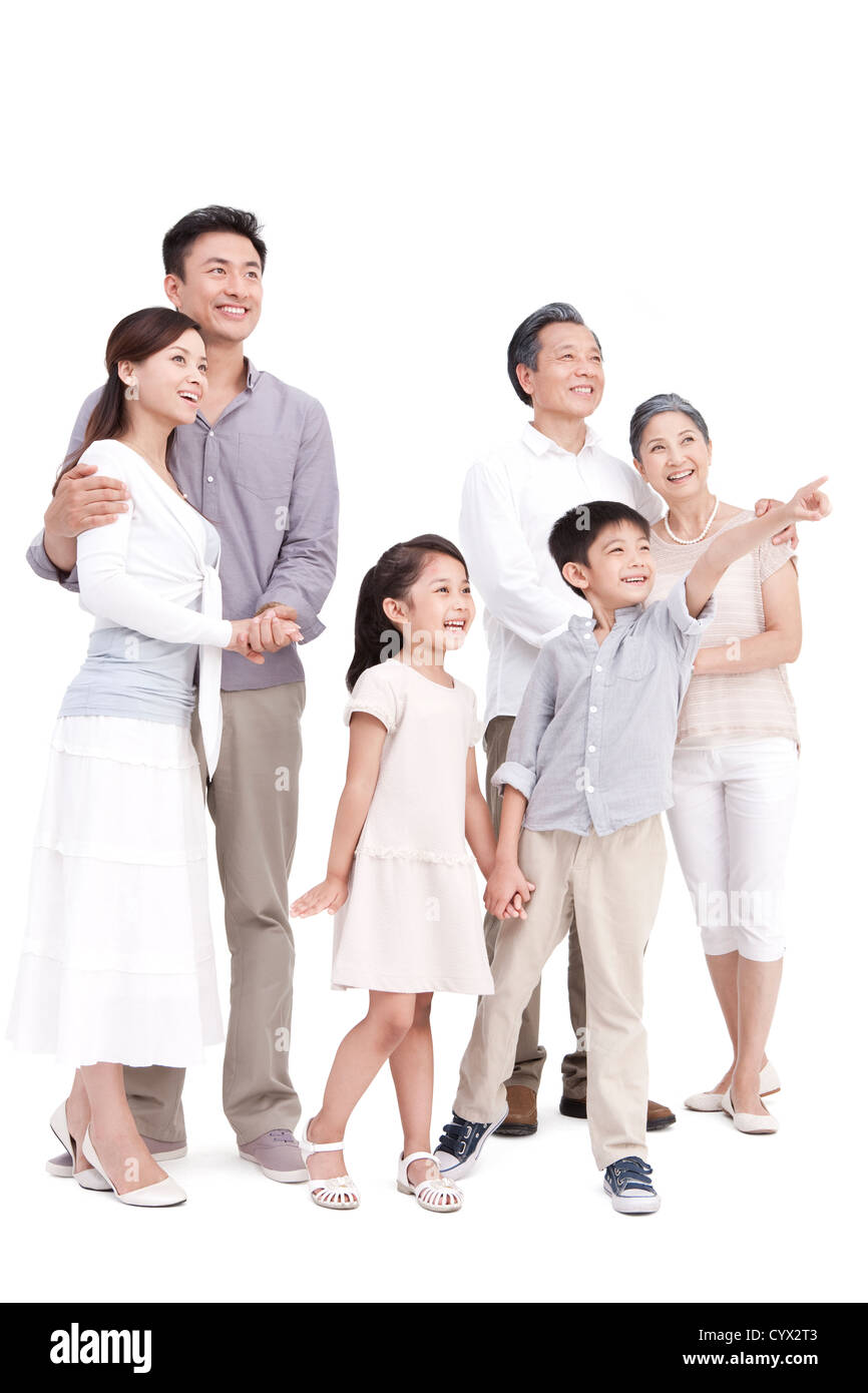 Family looking at view, front view Stock Photo - Alamy