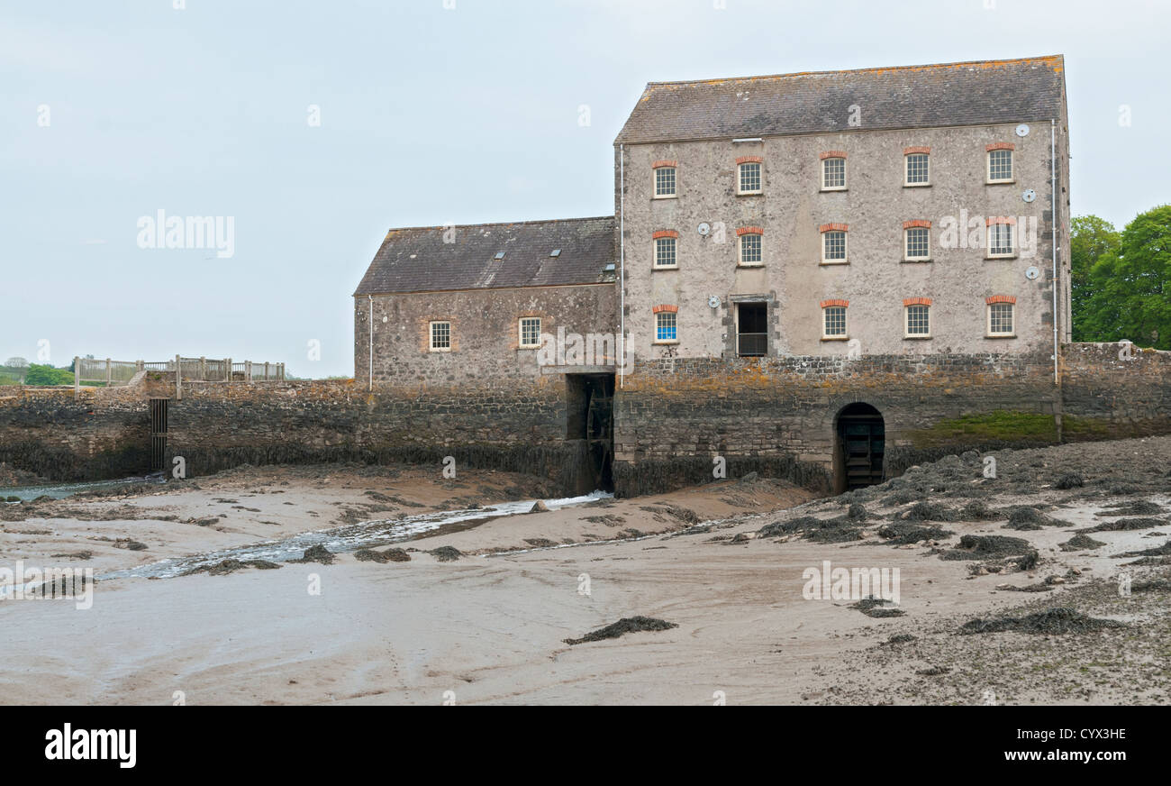 Wales, Pembrokeshire, Carew Tidal Mill, restored late-18C building ...