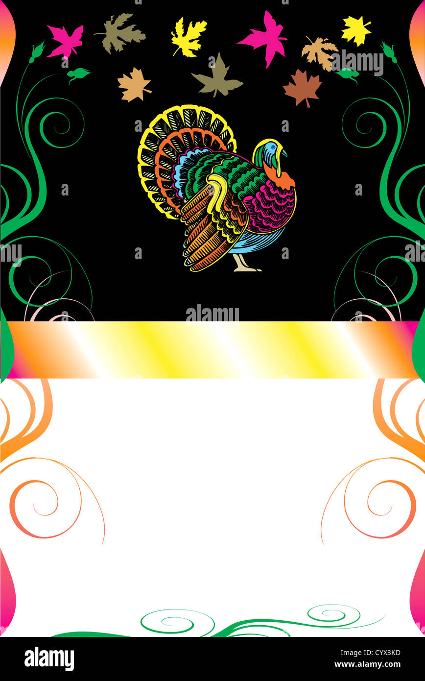 Illustration of a Thanksgiving Background with Thanksgiving Turkey ...