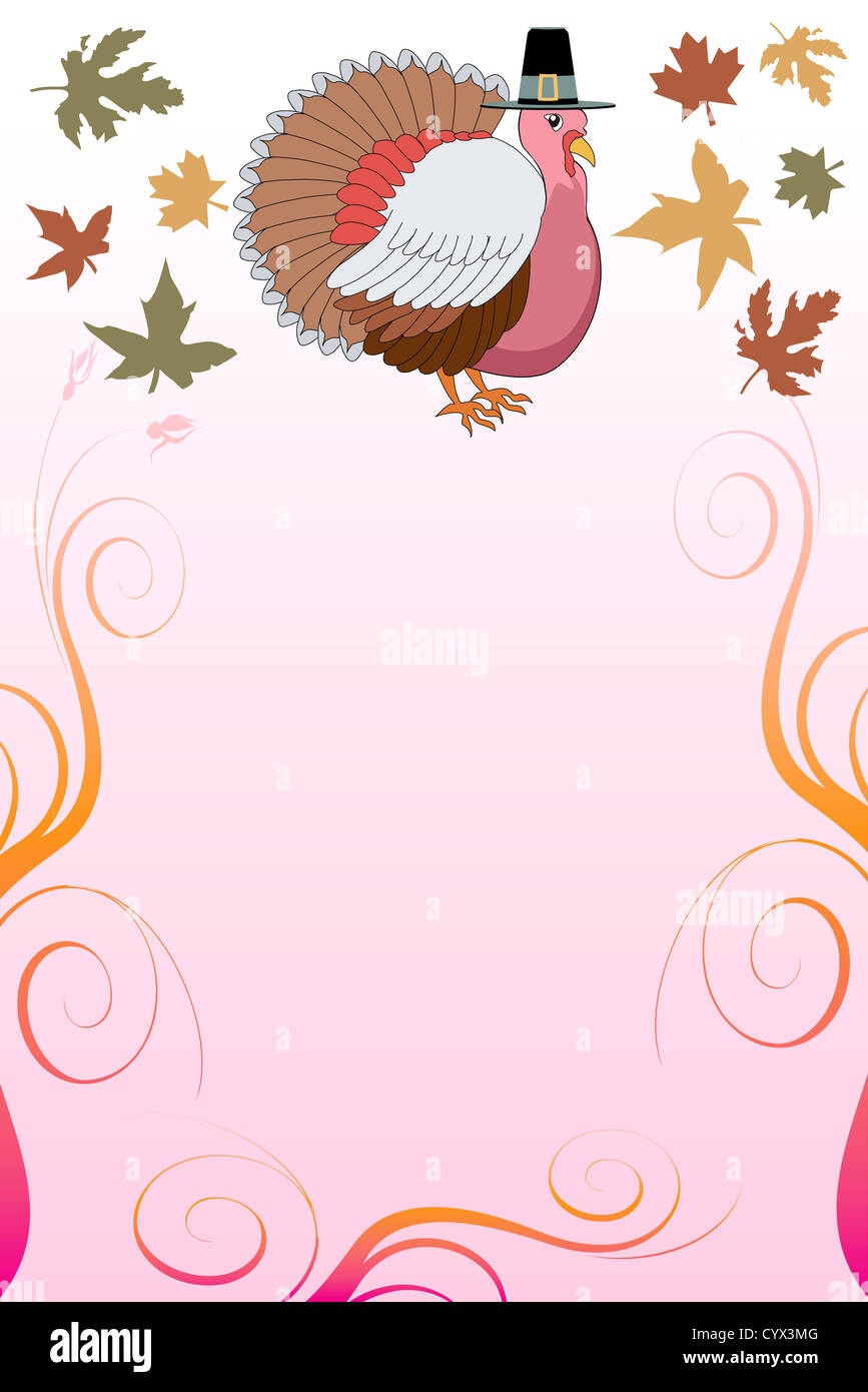 Illustration of a Thanksgiving Background with Thanksgiving Turkey and ...