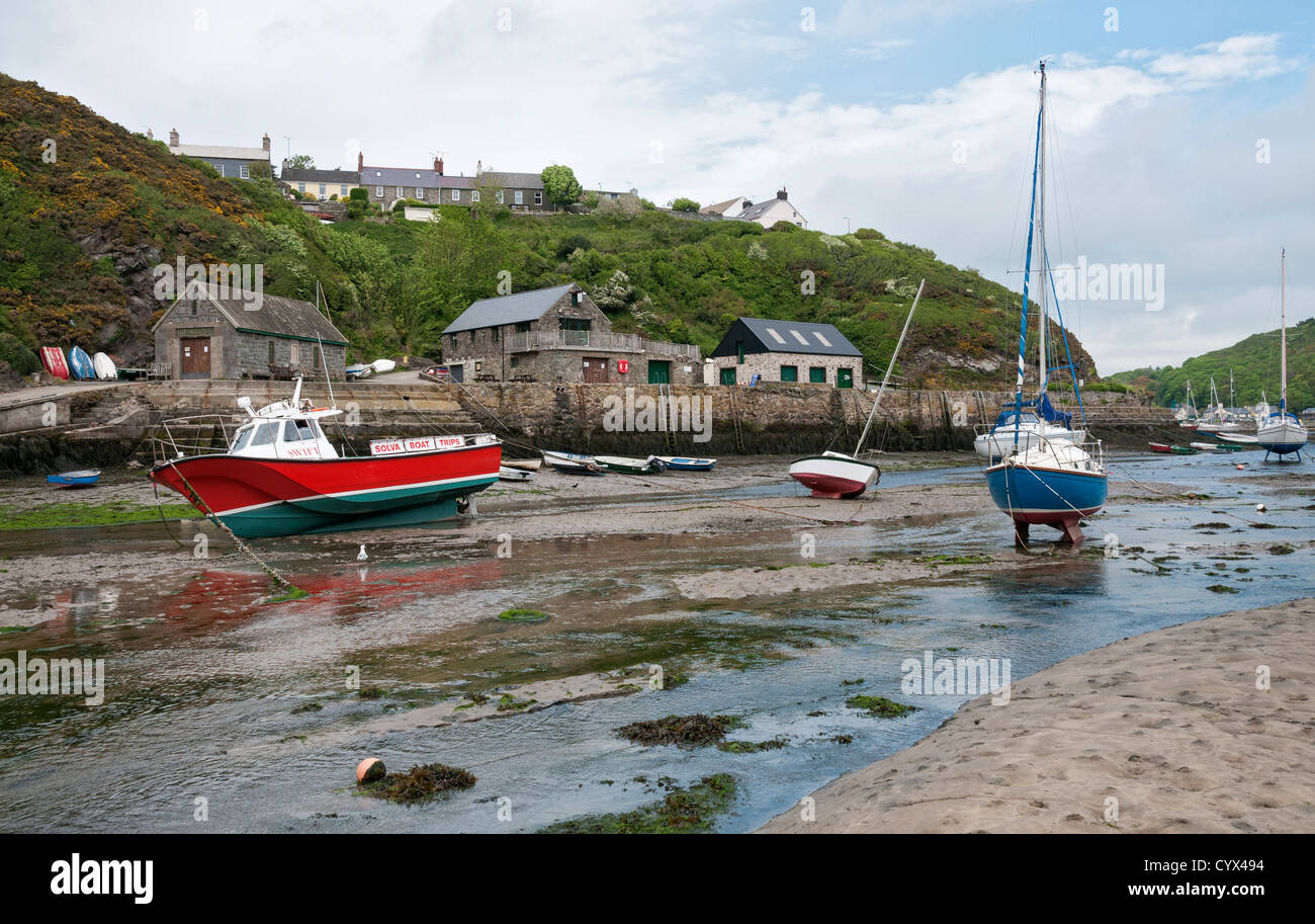 Wales, Pembrokeshire, Solva, harbour, low tide, boats Stock Photo - Alamy