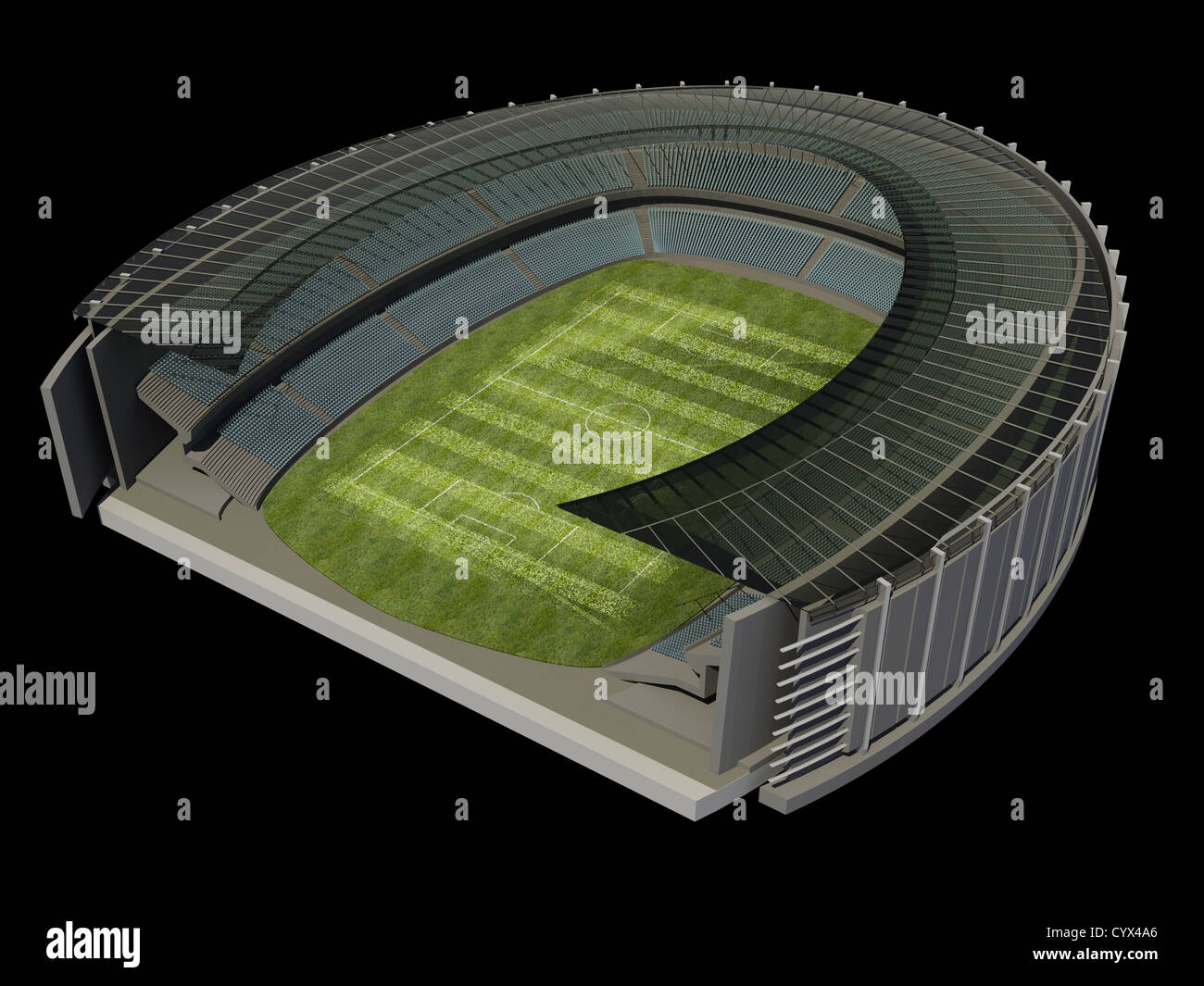 Structure of the Stadium with Soccer Field Stock Photo - Alamy