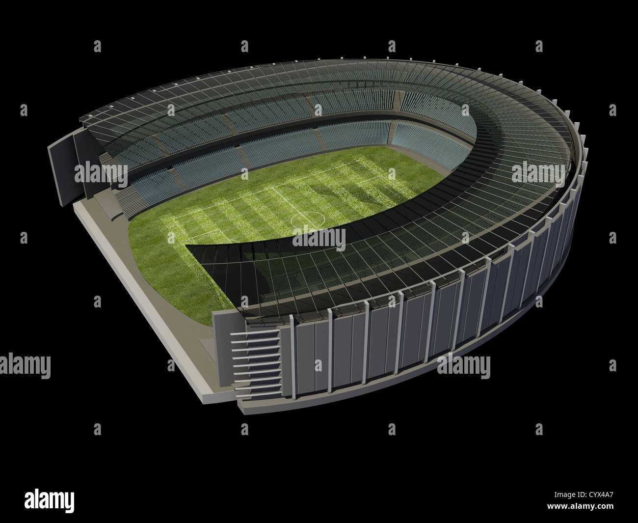 Structure of the Stadium with Soccer Field Stock Photo - Alamy