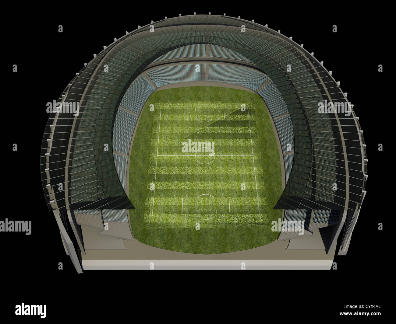 Structure of the Stadium with Soccer Field Stock Photo - Alamy