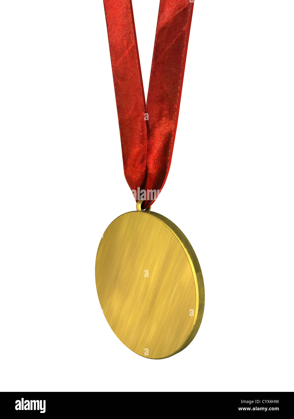 Golden Medal with Red Ribbon Isolated on white Stock Photo - Alamy