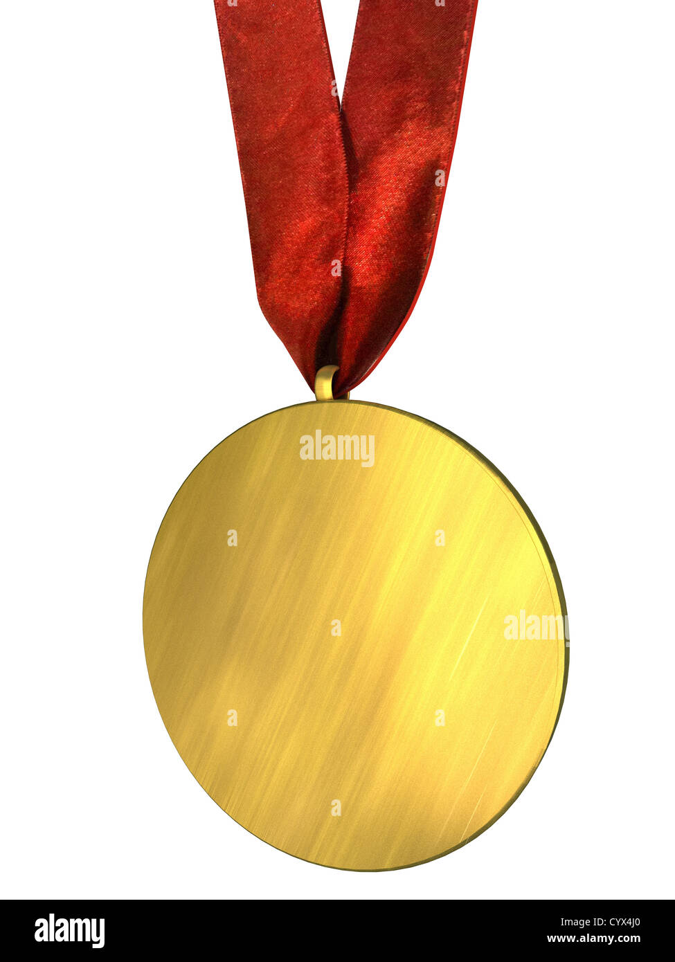 Golden Medal with Red Ribbon Isolated on white Stock Photo - Alamy