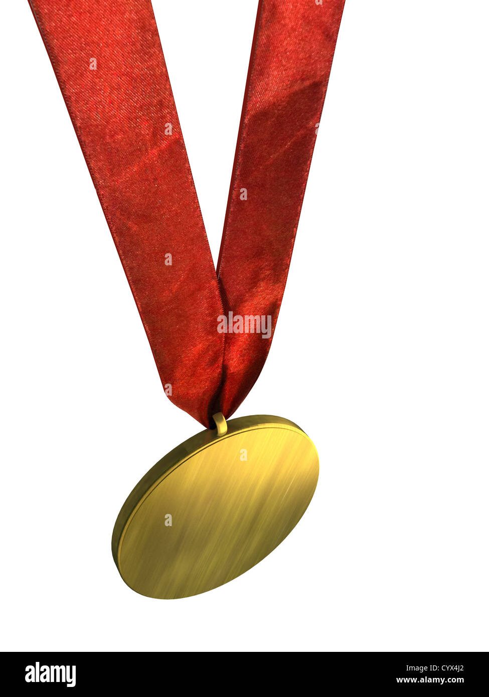 Golden Medal with Red Ribbon Isolated on white Stock Photo - Alamy