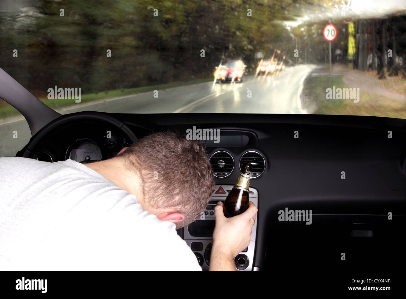 Dangerous driving drunk driver Stock Photo - Alamy