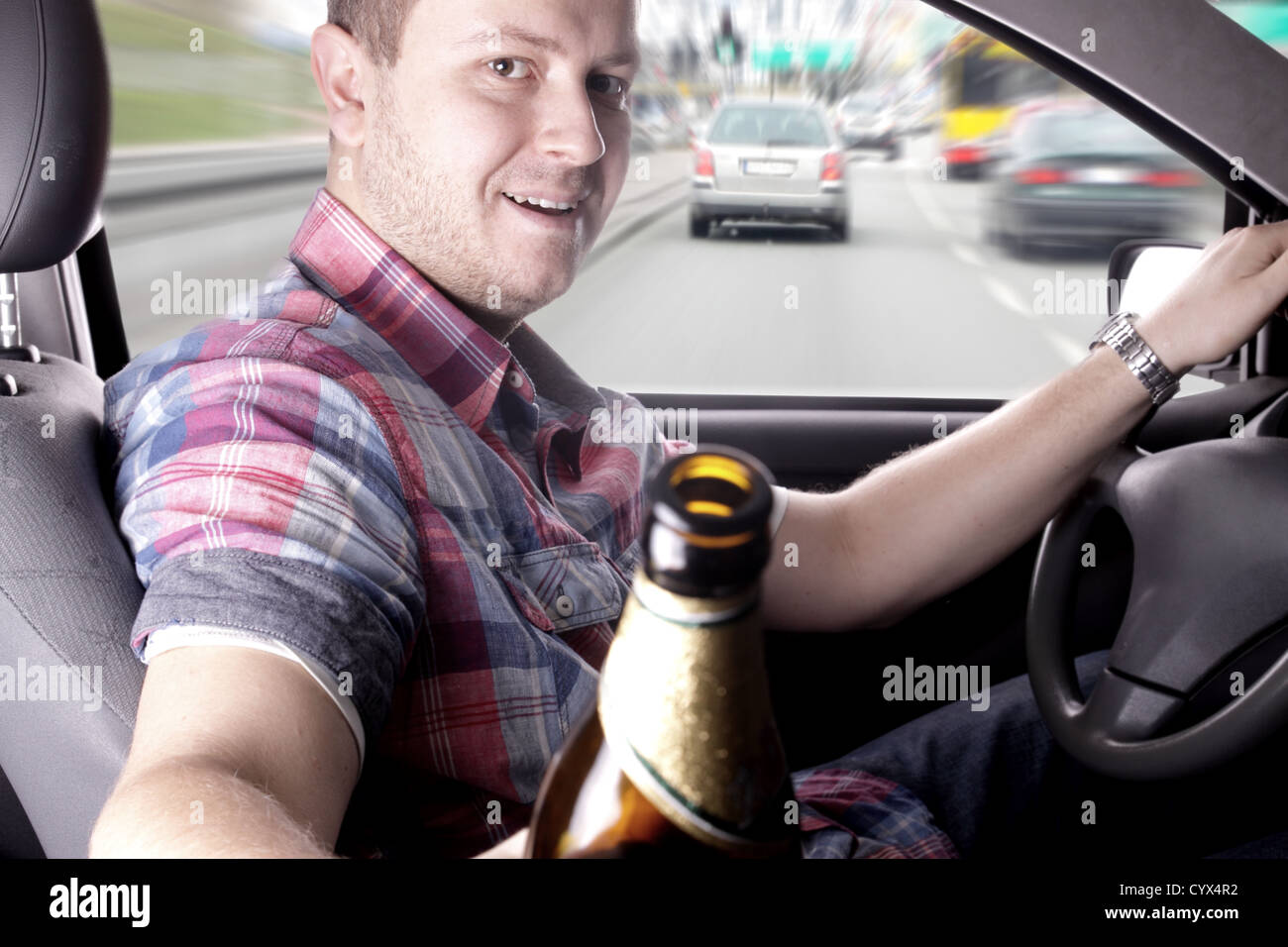 Danger on the road caused by drunken drivers Stock Photo - Alamy