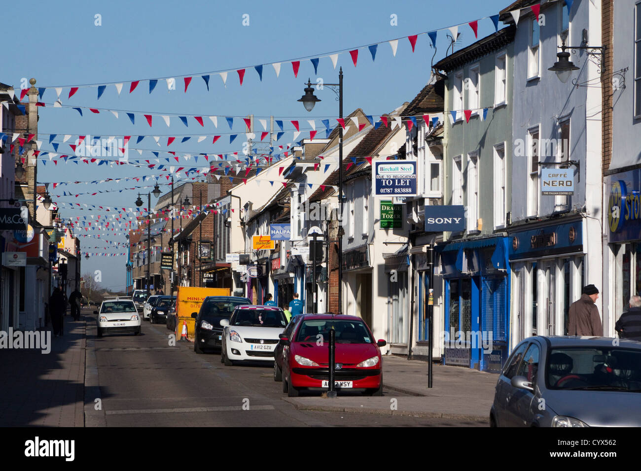 sudbury town centre suffolk england uk gb Stock Photo - Alamy
