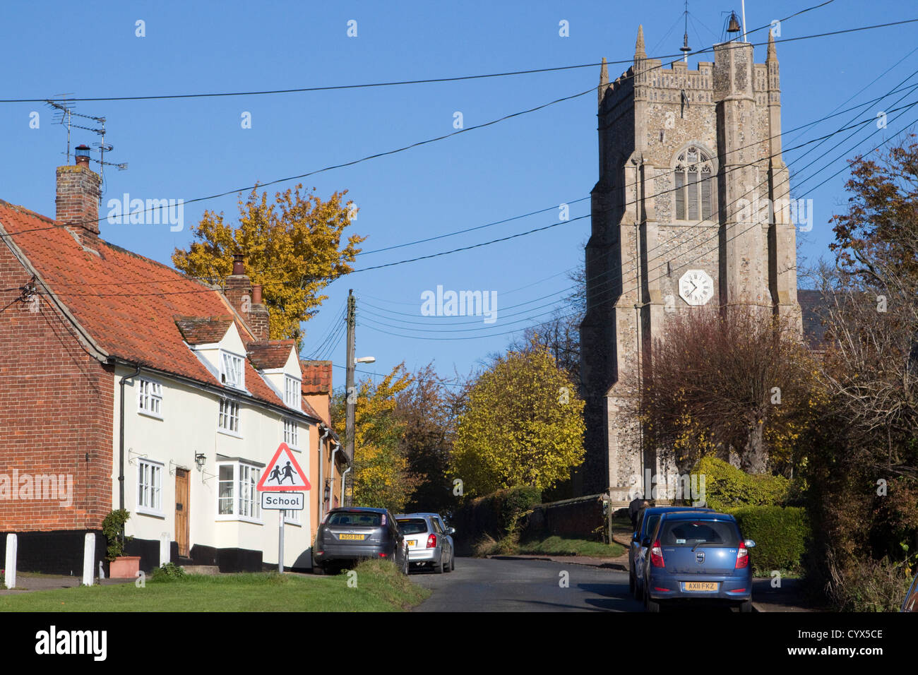 monks eleigh suffolk village england uk gb Stock Photo - Alamy