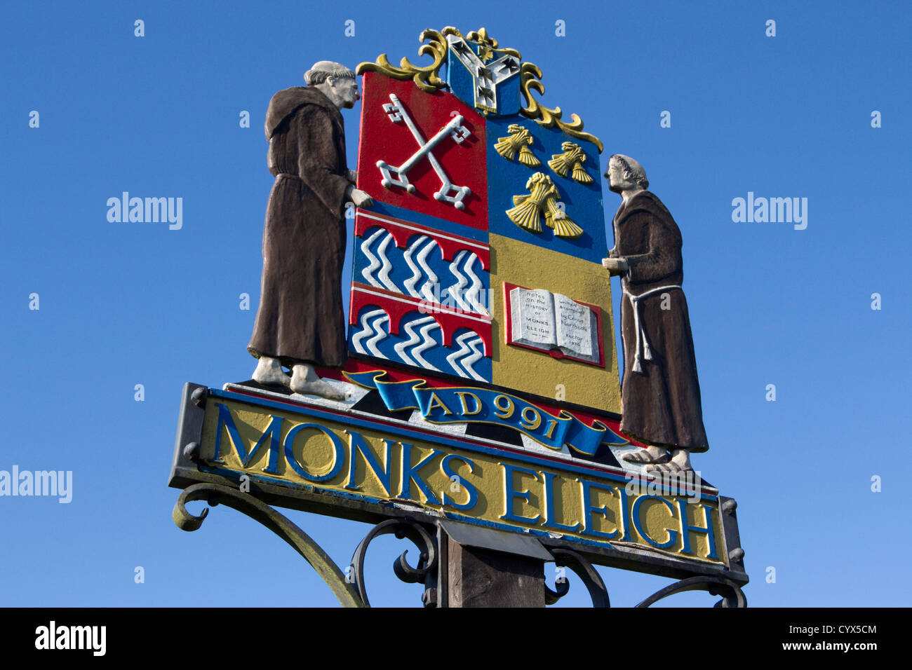 monks eleigh suffolk village england uk gb Stock Photo - Alamy