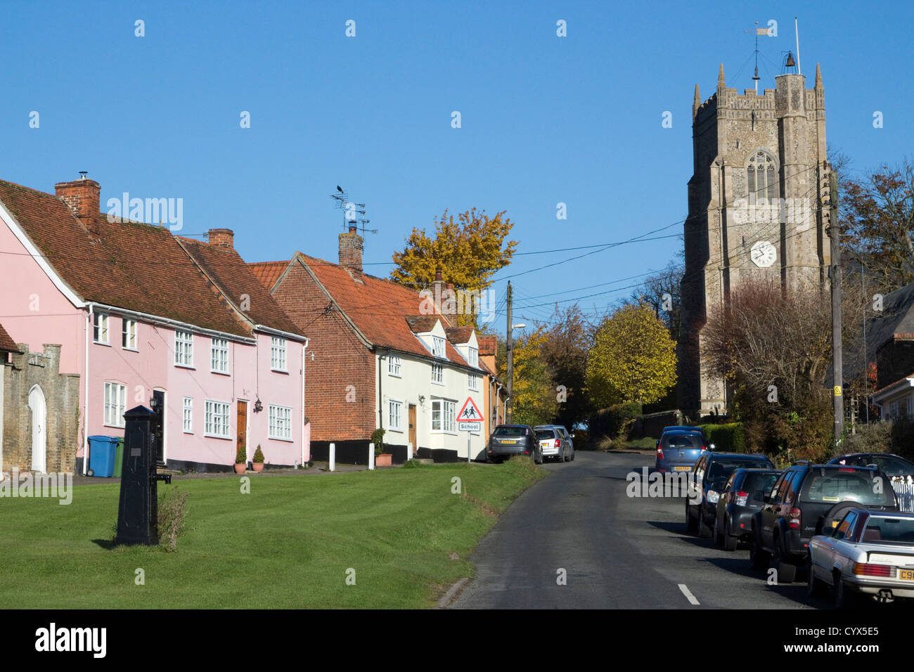 monks eleigh suffolk village england uk gb Stock Photo - Alamy