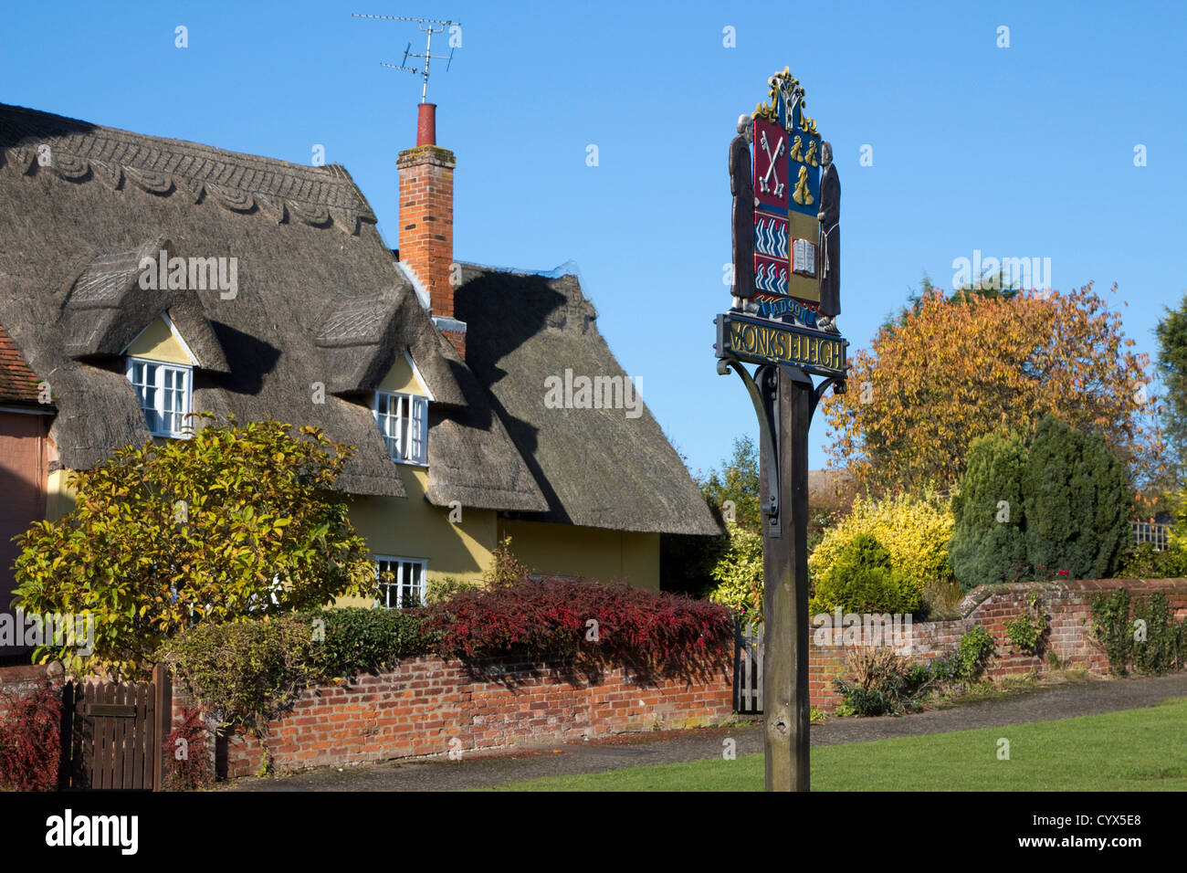 monks eleigh suffolk village england uk gb Stock Photo - Alamy