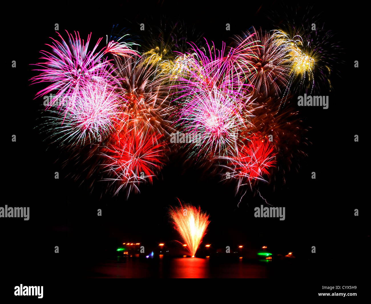 fireworks over water Stock Photo - Alamy