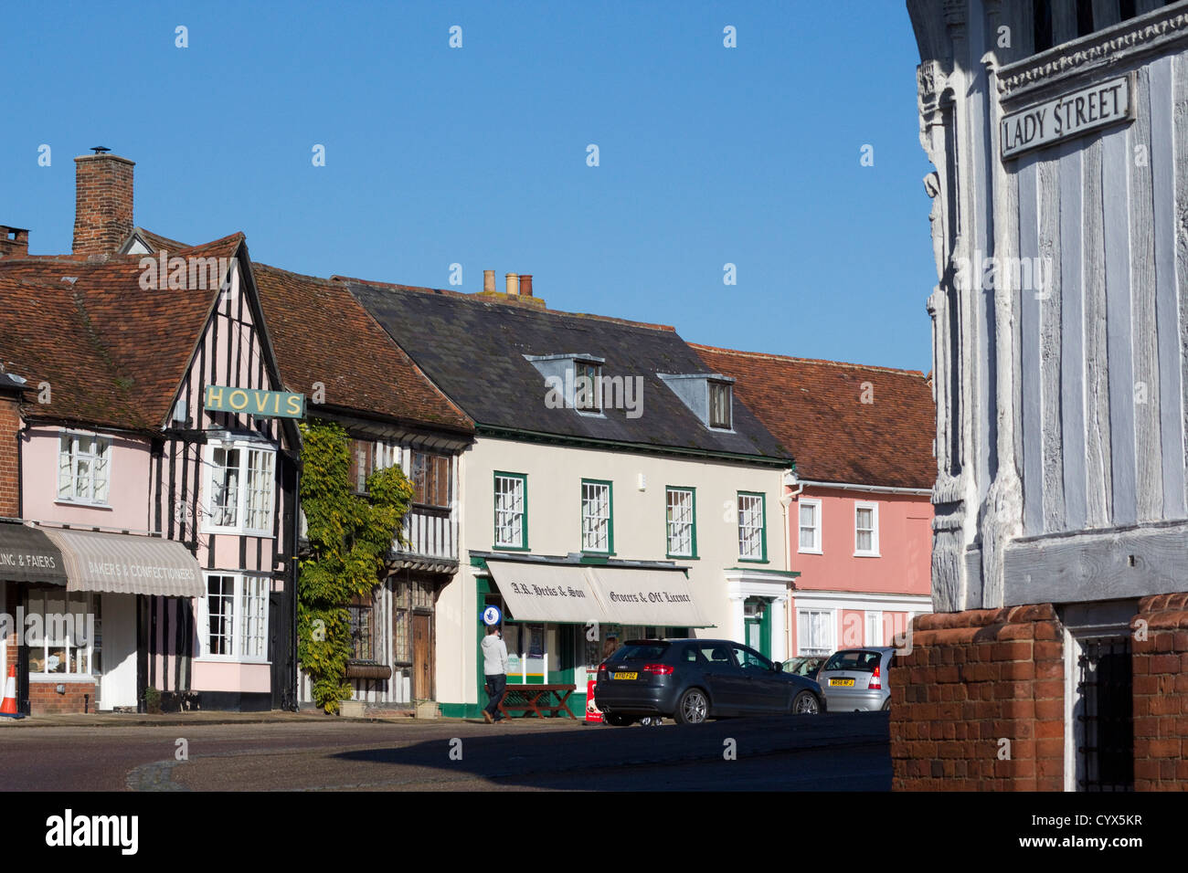 lavenham historic village suffolk england uk Stock Photo - Alamy