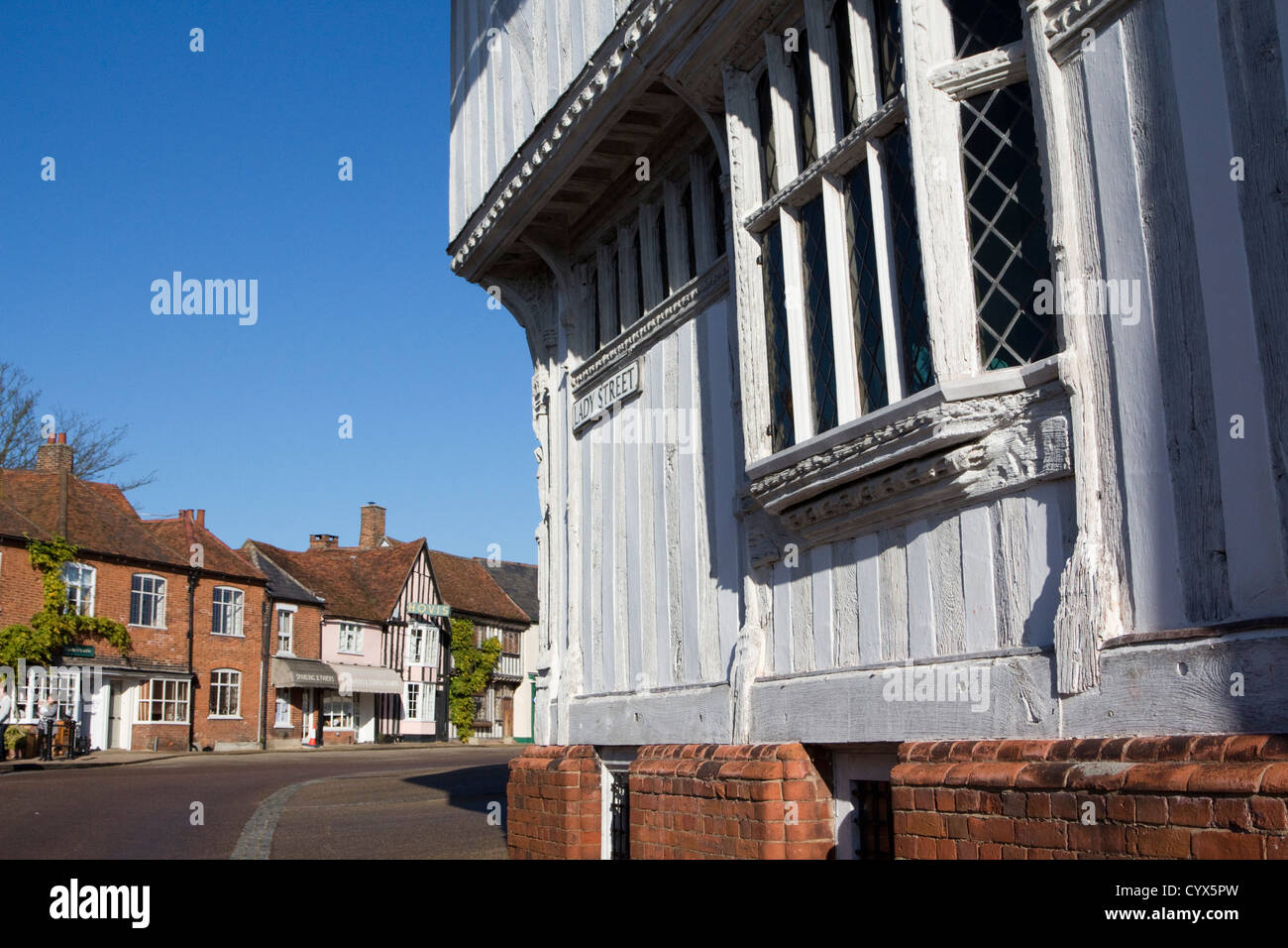 lavenham guildhall historic village suffolk england uk Stock Photo - Alamy