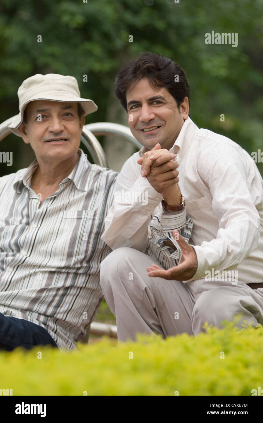 Indian elderly father and son hi-res stock photography and images - Alamy