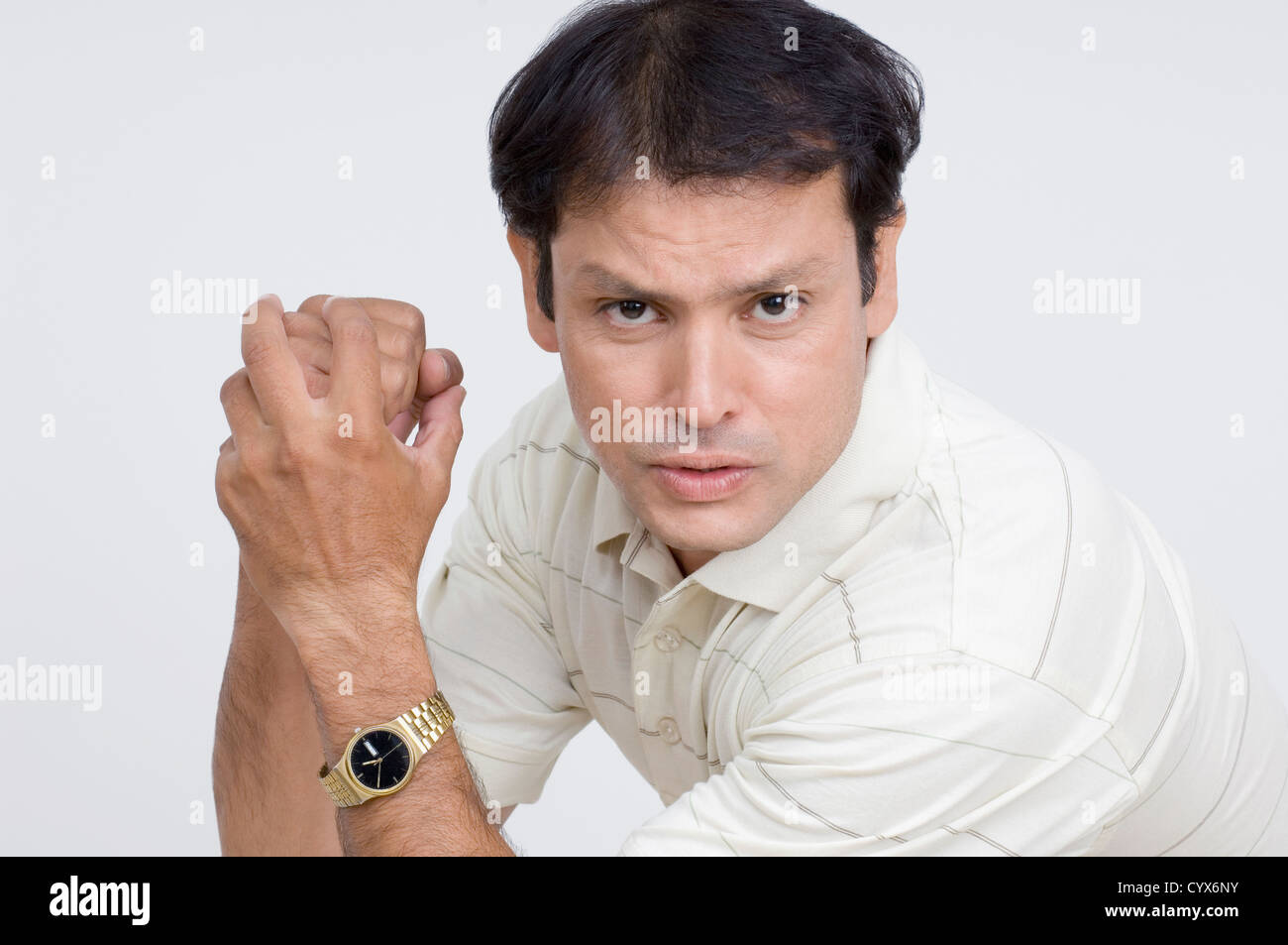 Portrait of a man looking angry Stock Photo - Alamy