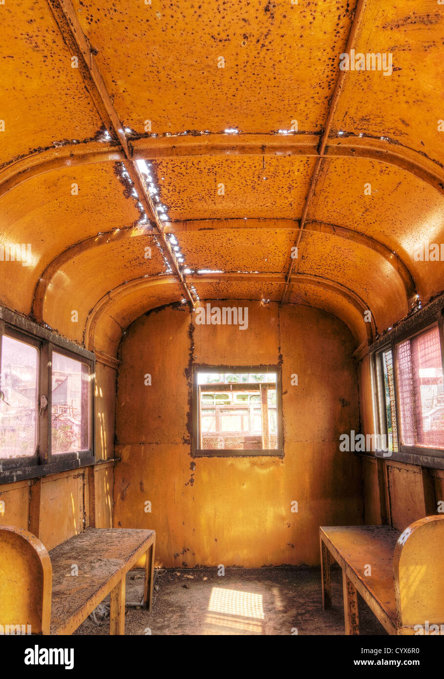 Interior of old and empty train with nobody Stock Photo - Alamy