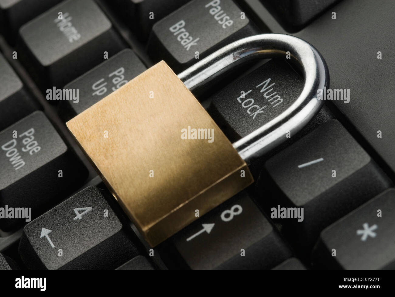 Padlock on a computer keyboard Stock Photo - Alamy