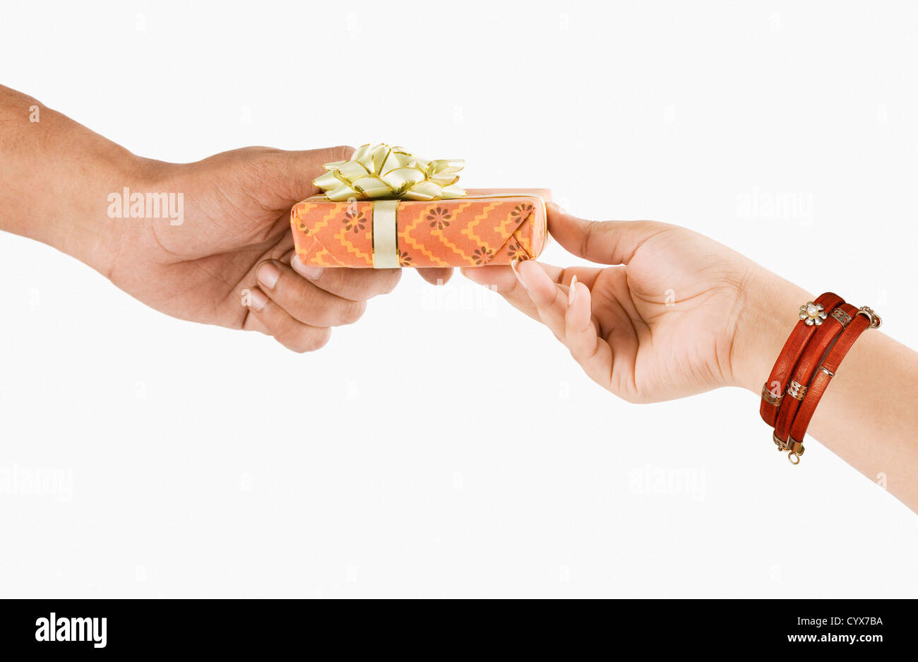 Female hands gift box Cut Out Stock Images & Pictures - Alamy
