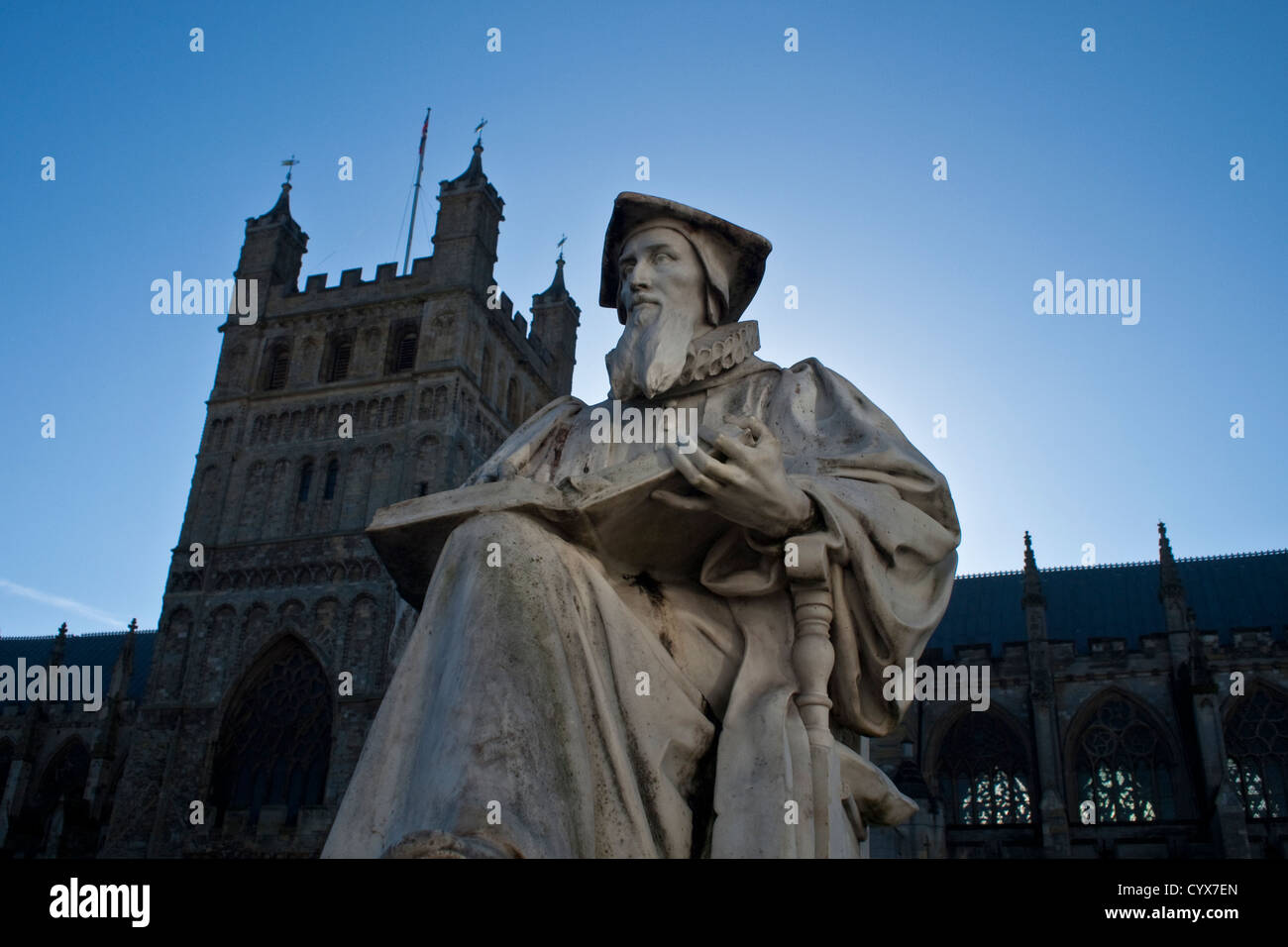 Statue of Richard Hooker, Exeter Stock Photo - Alamy