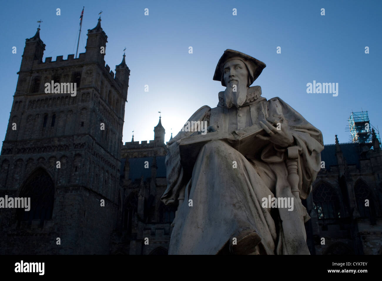 Statue of Richard Hooker, Exeter Stock Photo - Alamy
