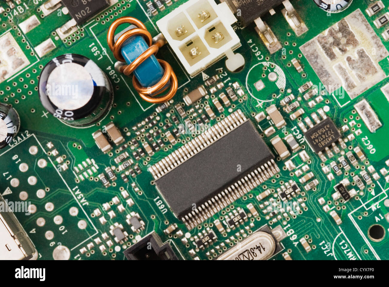 Close-up of a mother board Stock Photo - Alamy