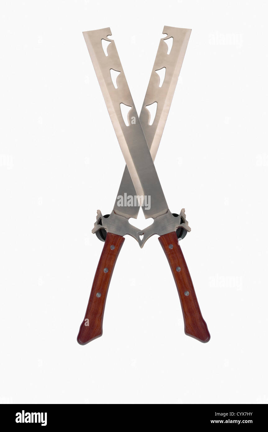 Close-up of two knives Stock Photo - Alamy