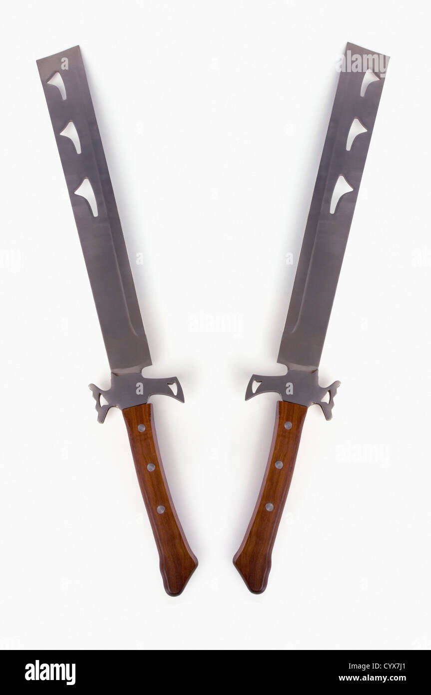 Close-up of two knives Stock Photo - Alamy