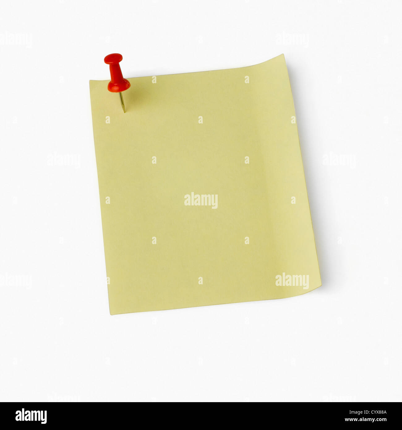 Thumbtack on an adhesive note Stock Photo - Alamy