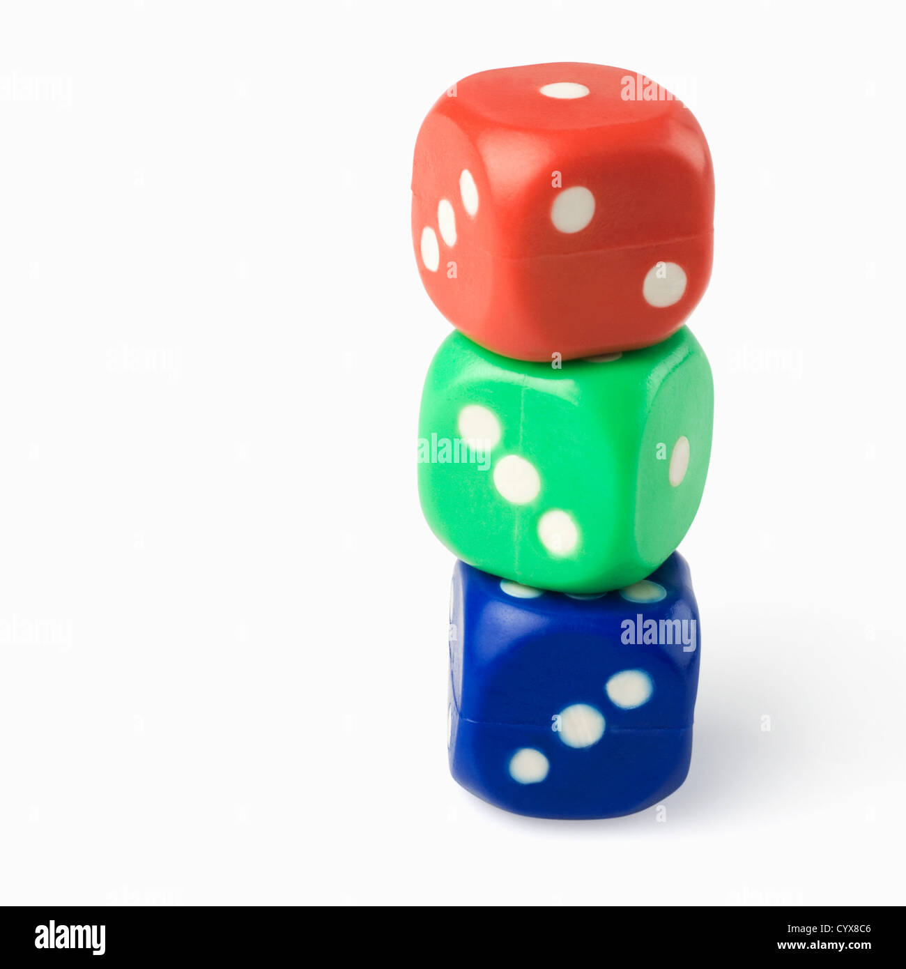 Three dices in a stack Stock Photo - Alamy