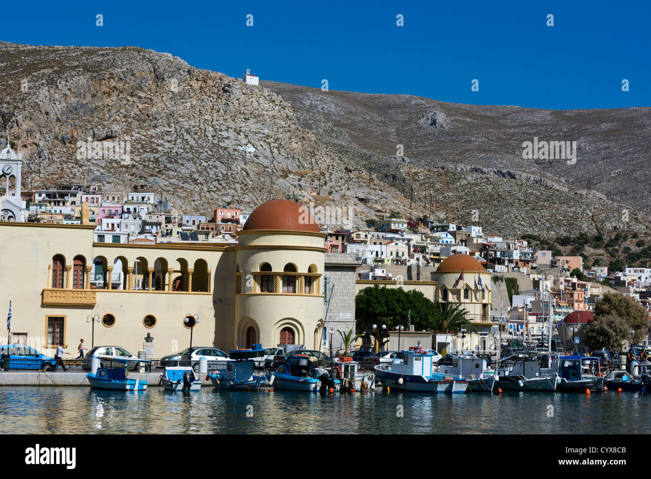 Pothia harbour and town, Kalymnos, Greece Stock Photo - Alamy