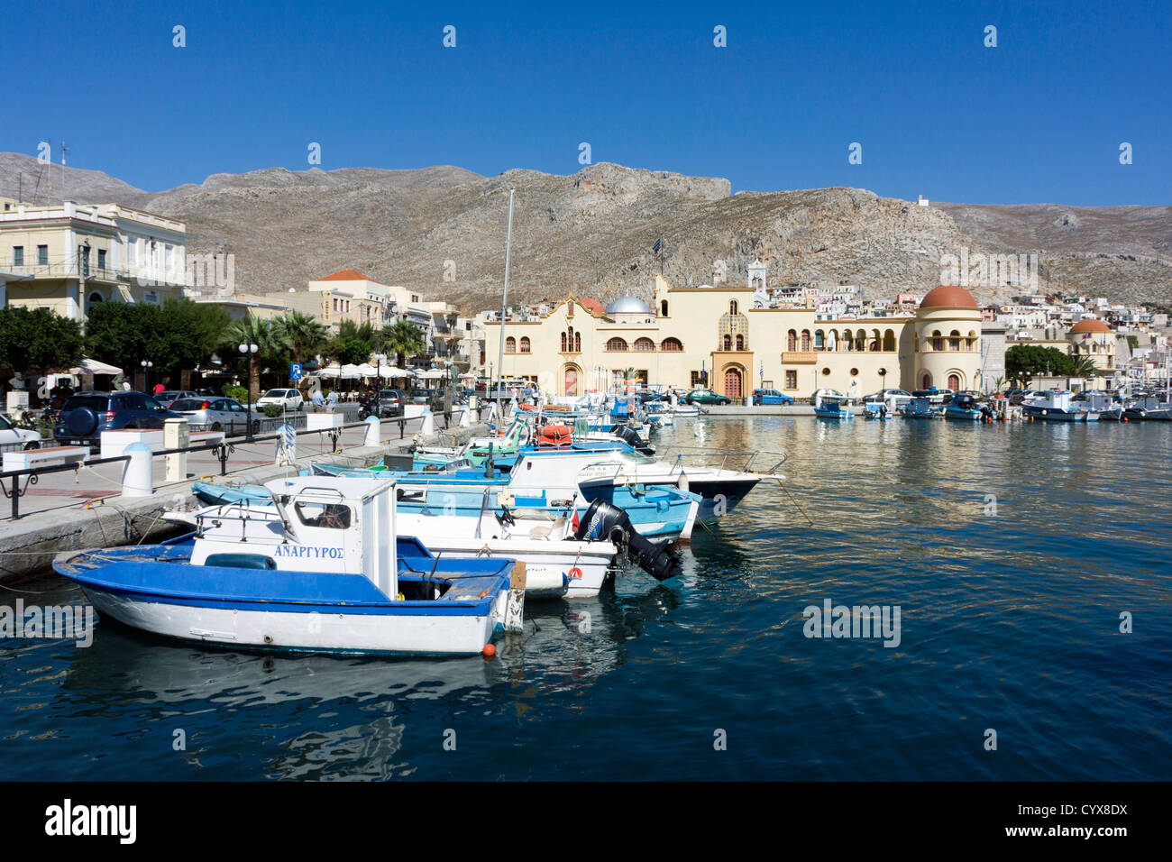Pothia harbour and town, Kalymnos, Greece Stock Photo - Alamy
