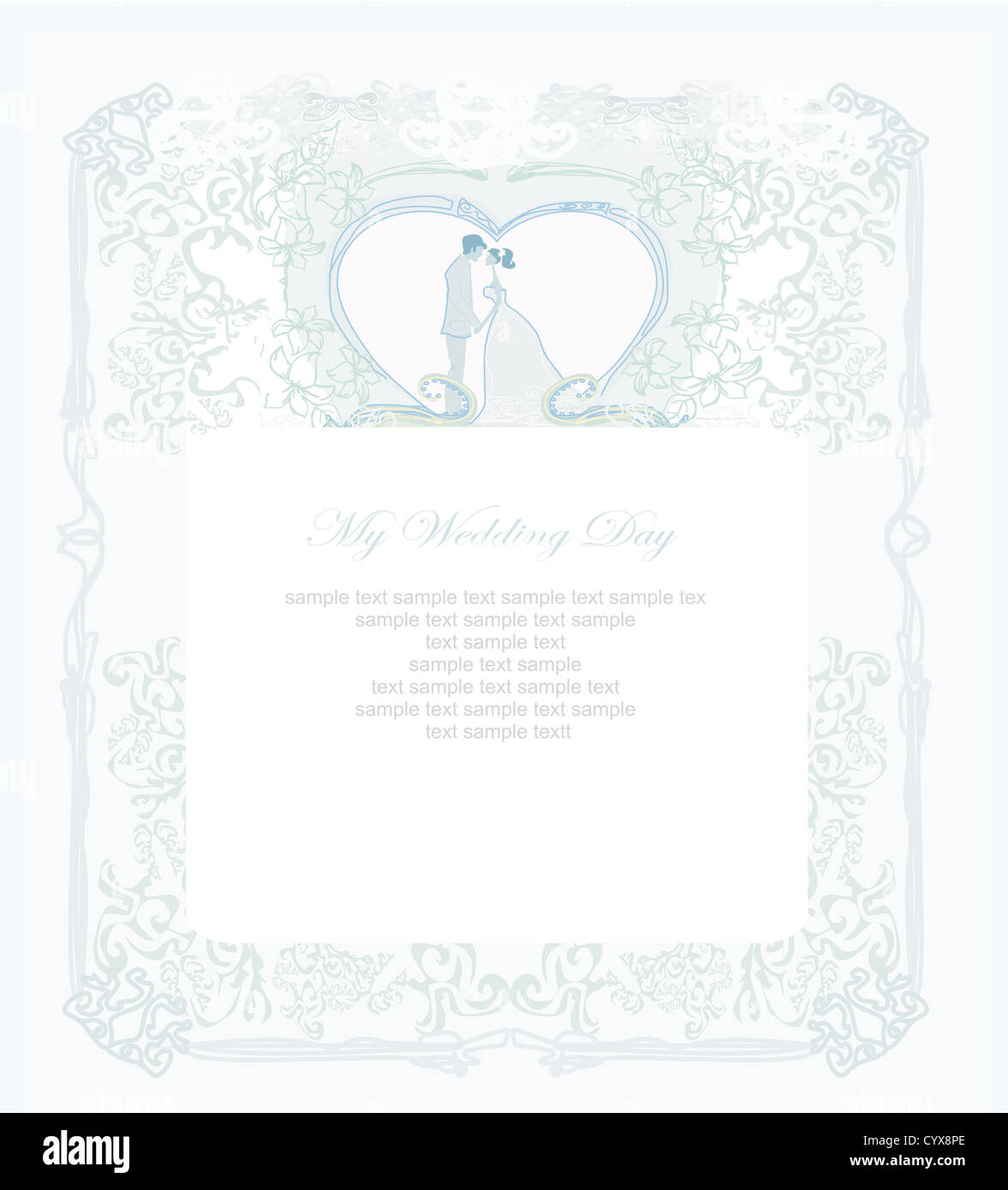 elegant wedding invitation with wedding couple Stock Photo - Alamy