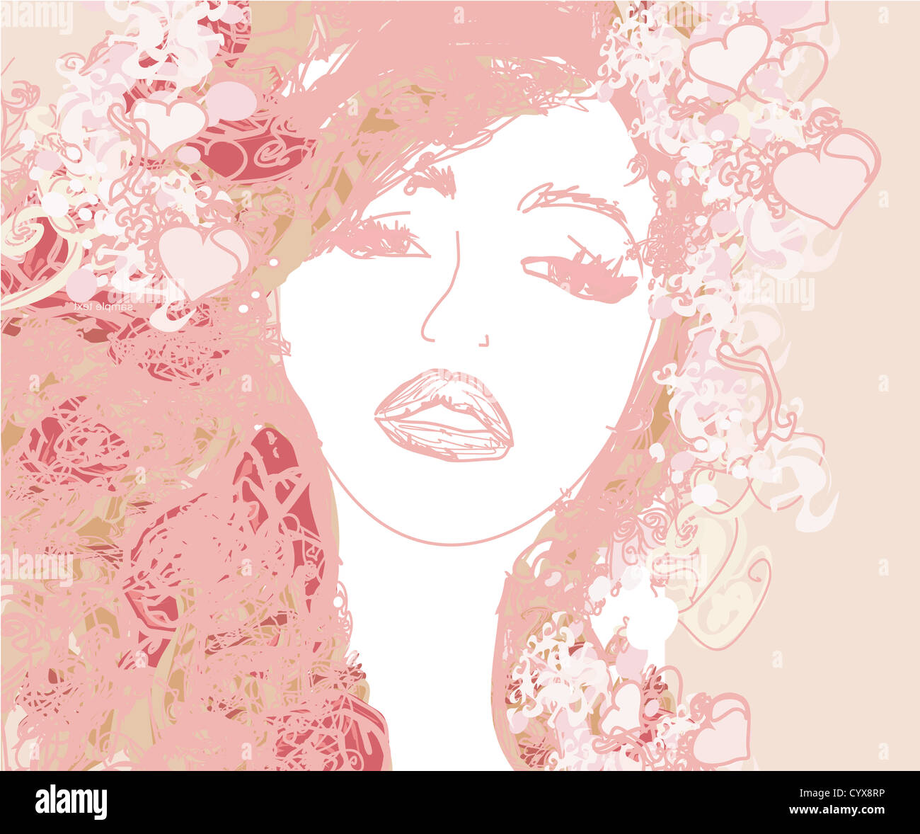 Abstract Beautiful Woman poster Stock Photo - Alamy