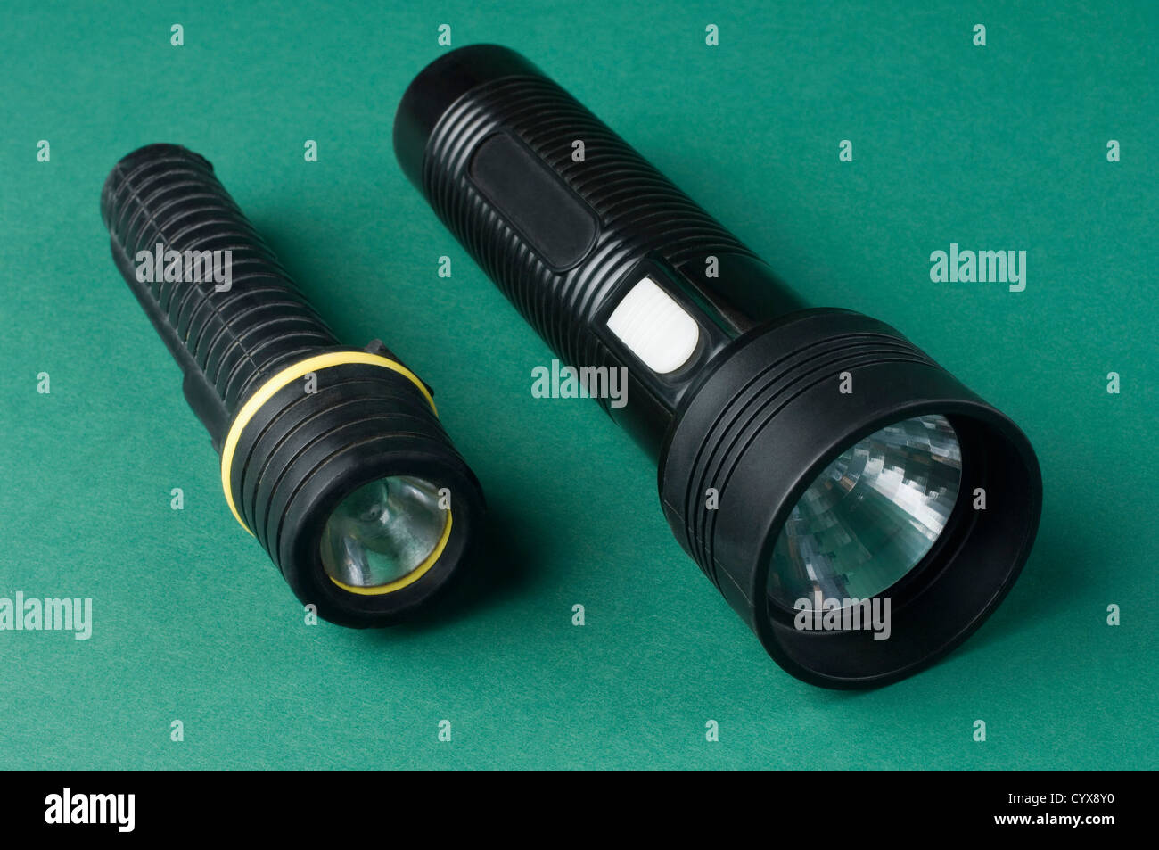 Close-up of two flashlights Stock Photo - Alamy
