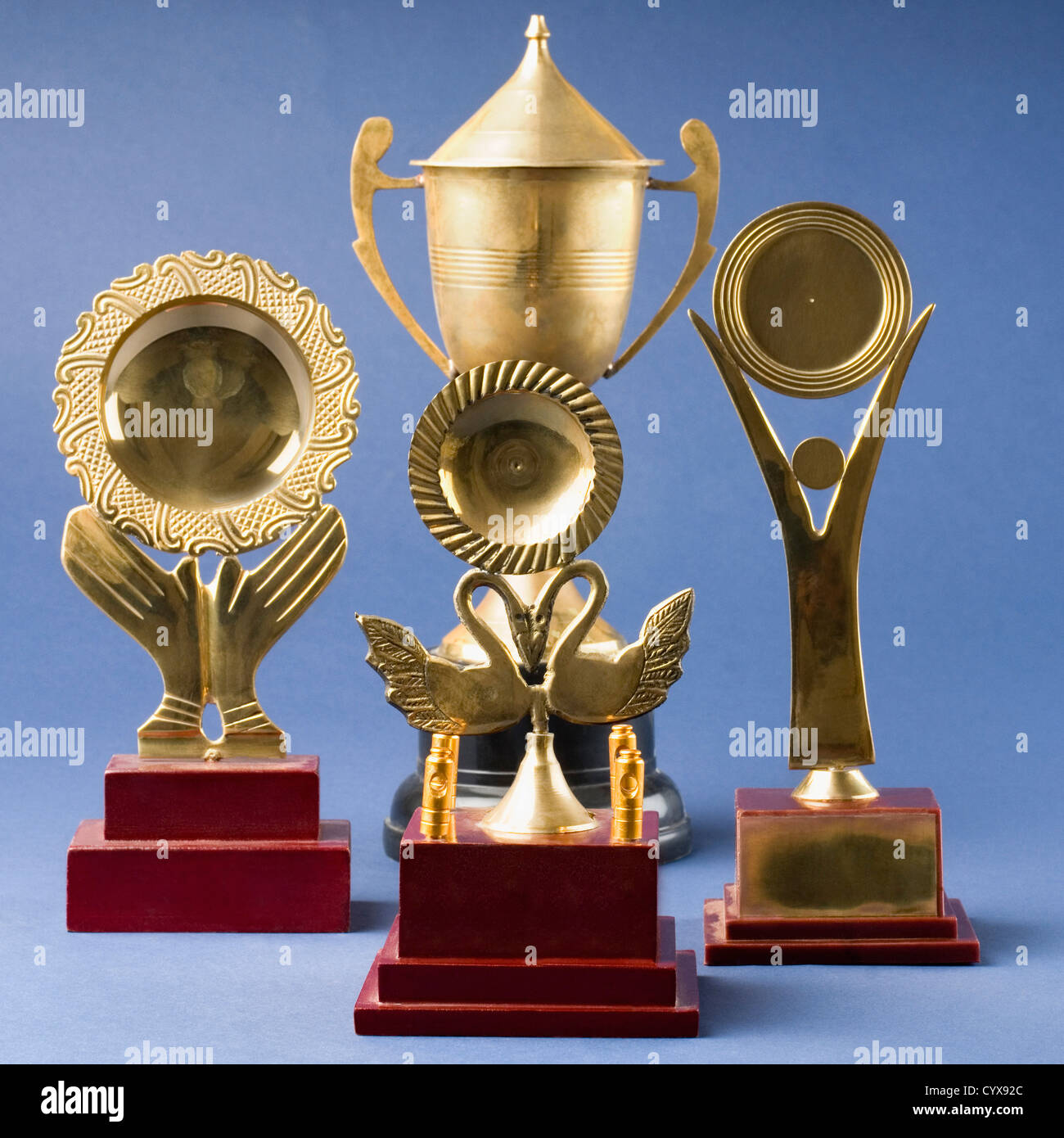 Close-up of trophies Stock Photo - Alamy