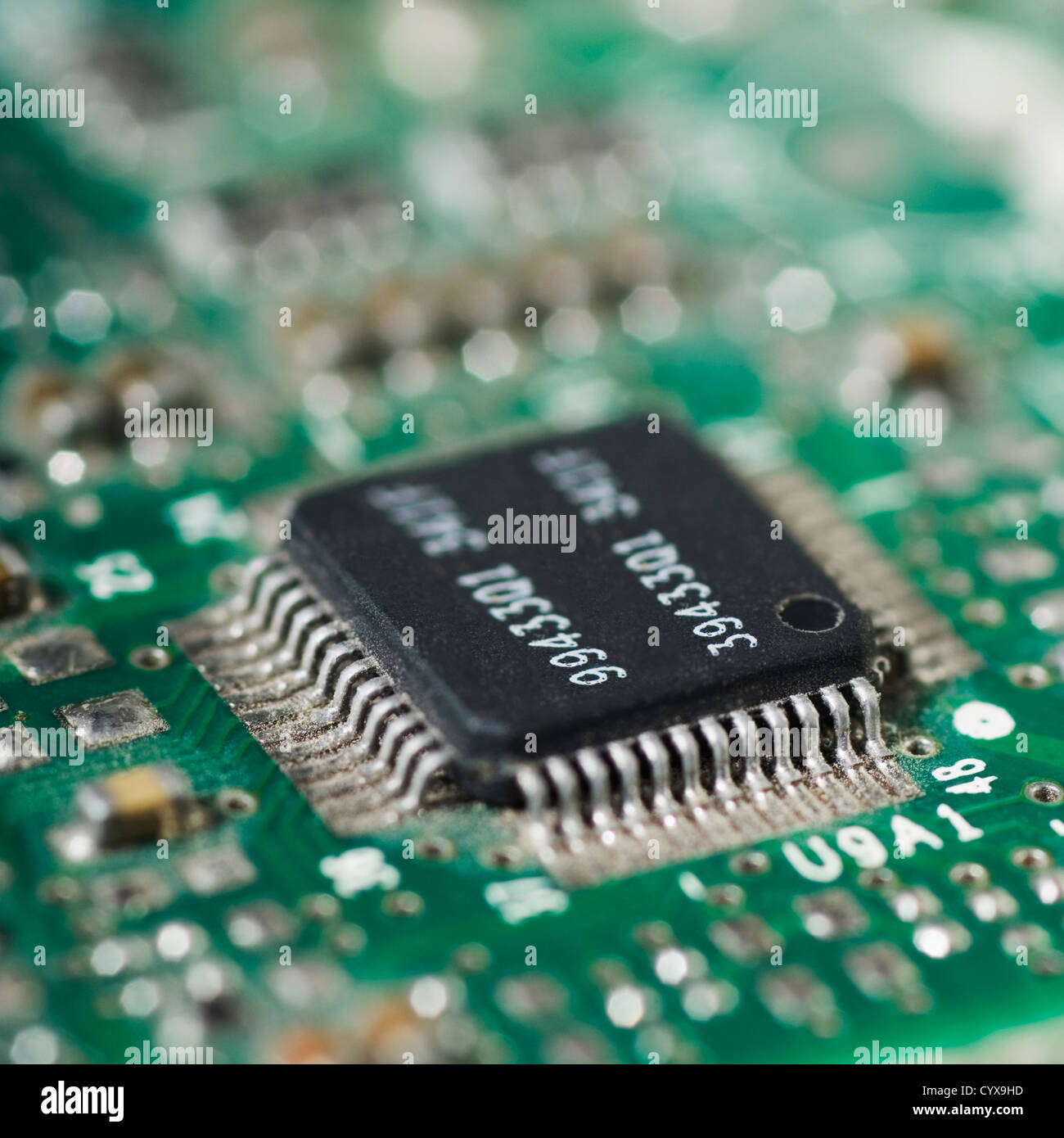 Computer motherboard electronics integrated circuits hi-res stock ...