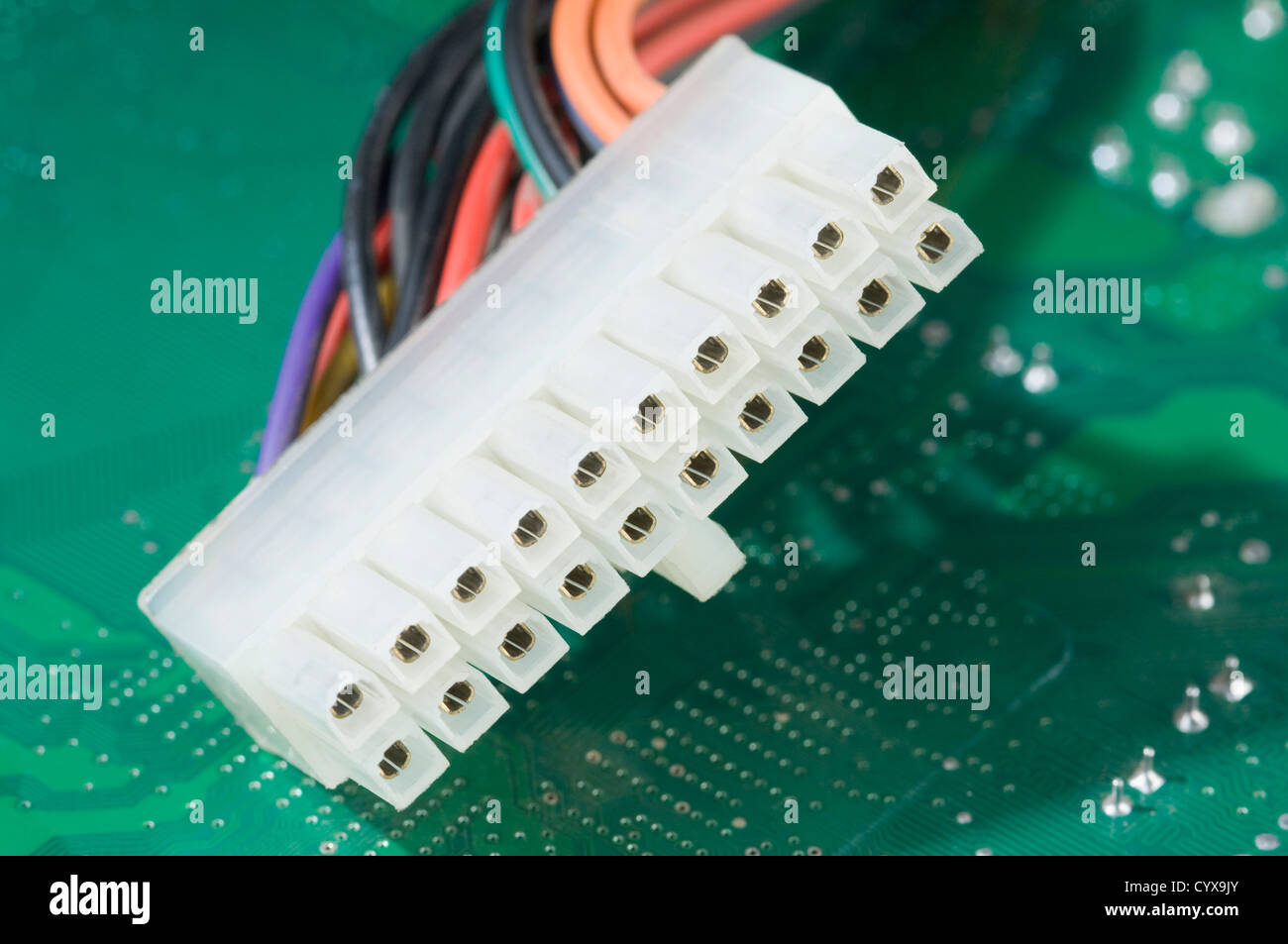 Computer cable on a circuit board Stock Photo - Alamy