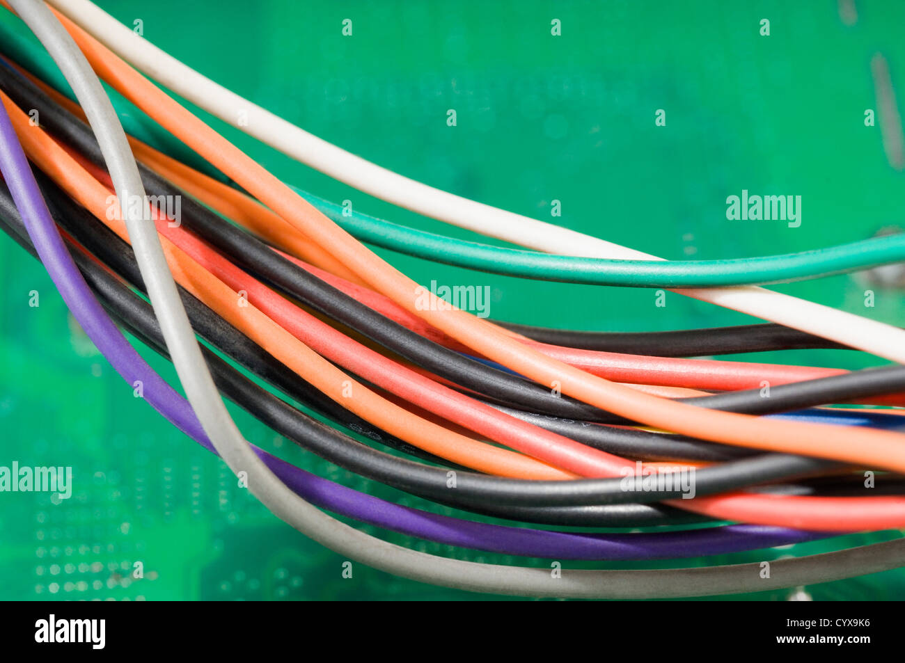 Close-up of cables on a circuit board Stock Photo - Alamy