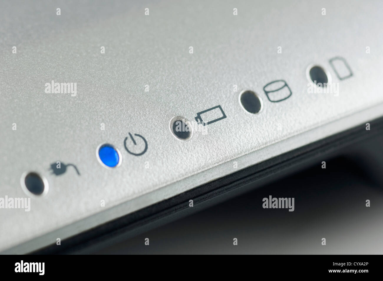 Close-up of indicators of a laptop Stock Photo - Alamy