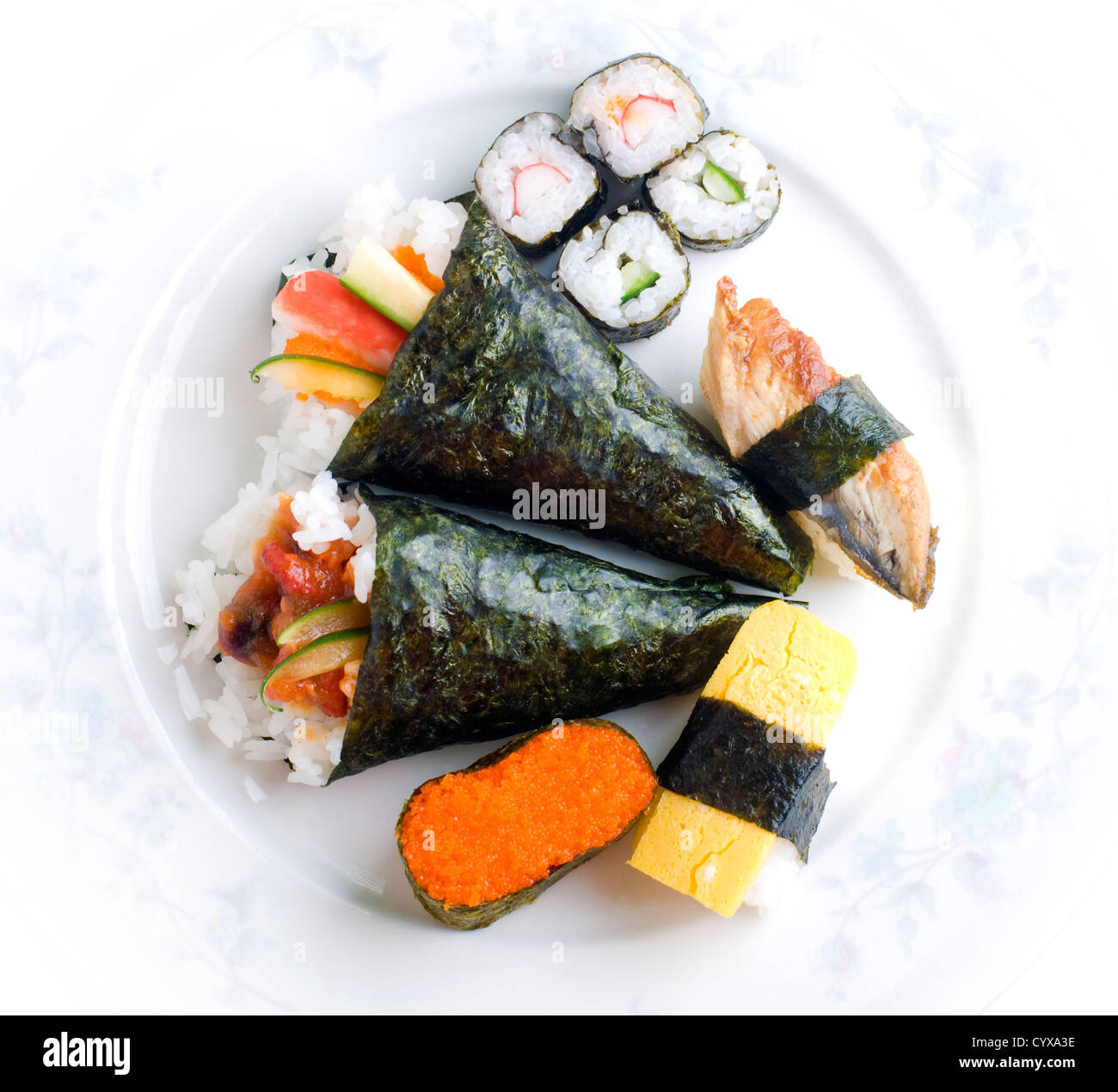 Sushi set traditional japanese cuisine on plate Stock Photo - Alamy
