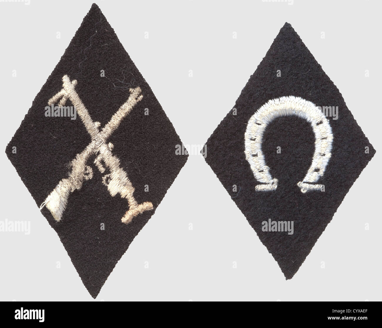 Two sleeve lozenges for "Waffenunterführer" and farrier, RZM-machine ...