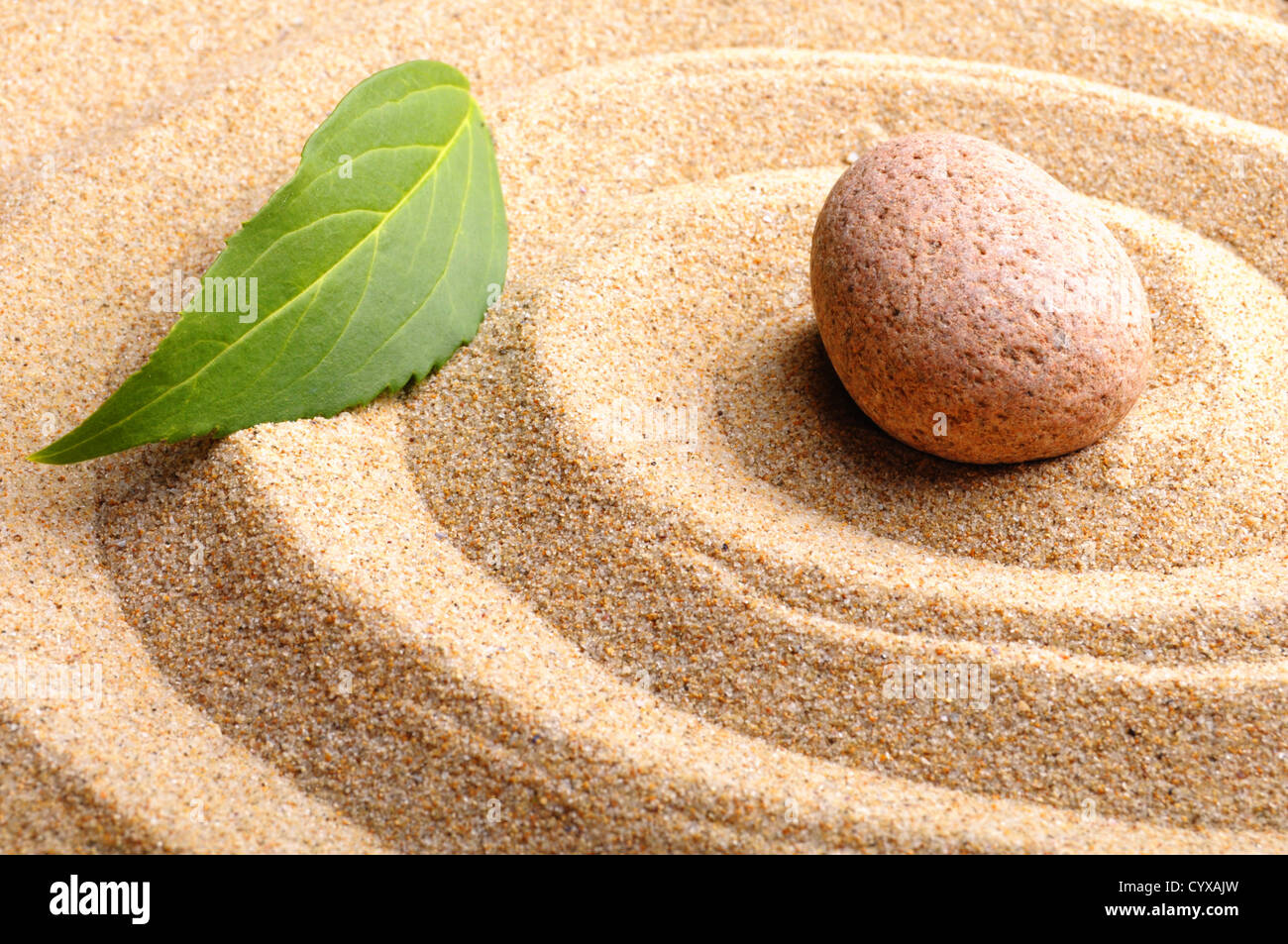 zen garden or spa still life with stone pebble and sand Stock Photo - Alamy