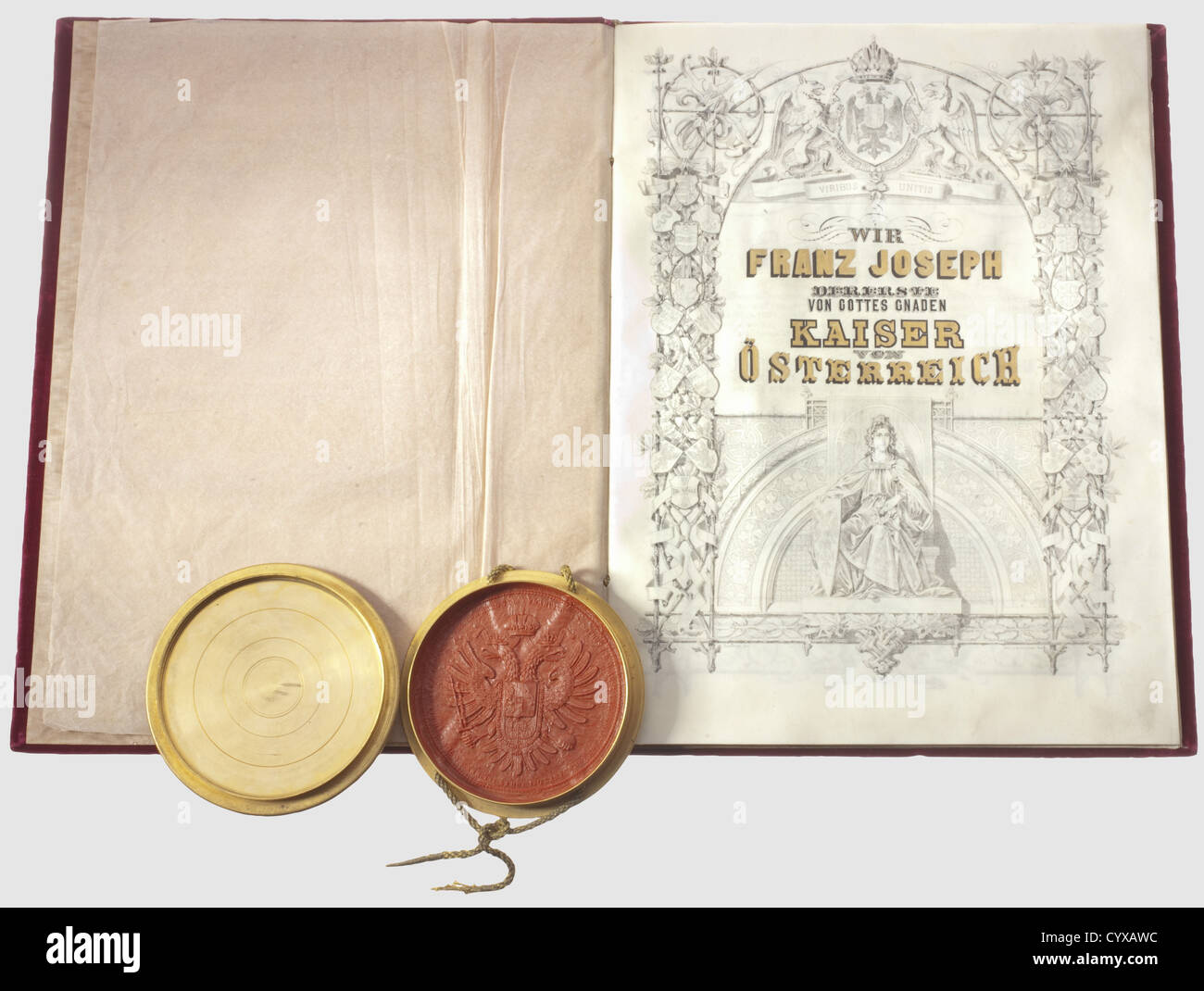 Alois von Terzaghi,a Vienna patent of nobility granting the rank of ...