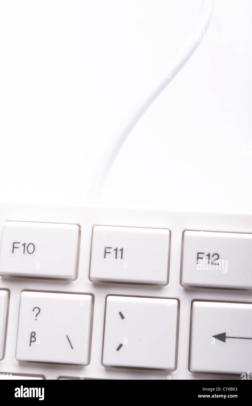 modern computer keyboard on white showing pc or technology concept ...