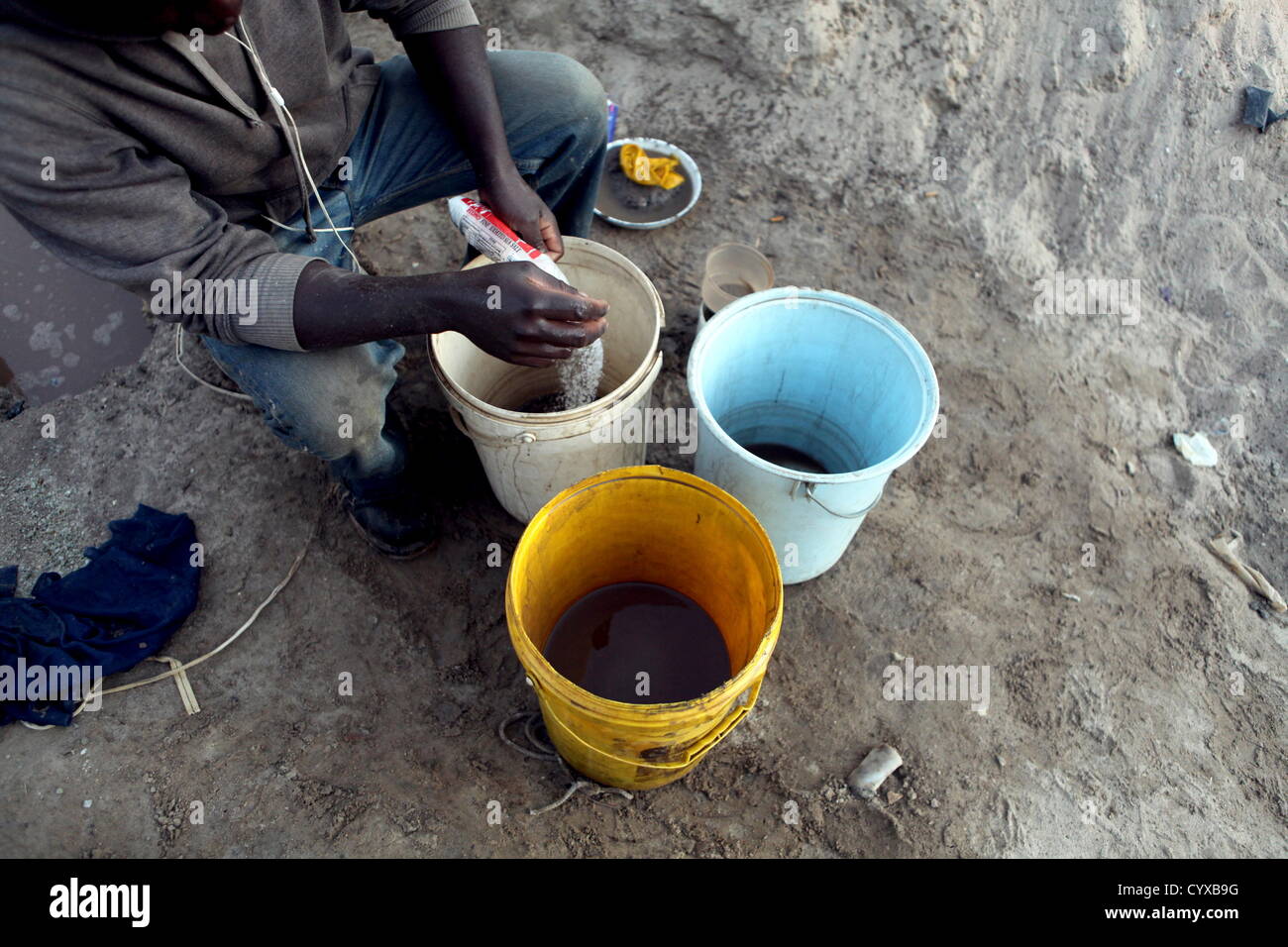 JOHANNESBURG, SOUTH AFRICA - MAY 3: 'Music Man' a zama zama adds salt ...